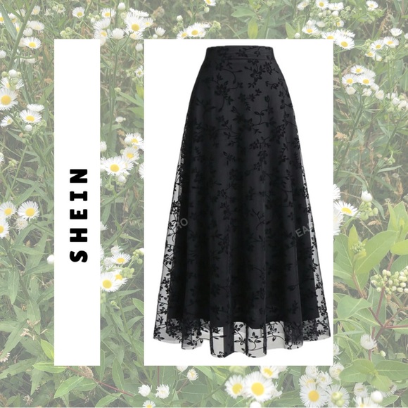 Hot Topic | Skirts | Y2k Grunge Black Tulle Overlay Floral Print Maxi ...